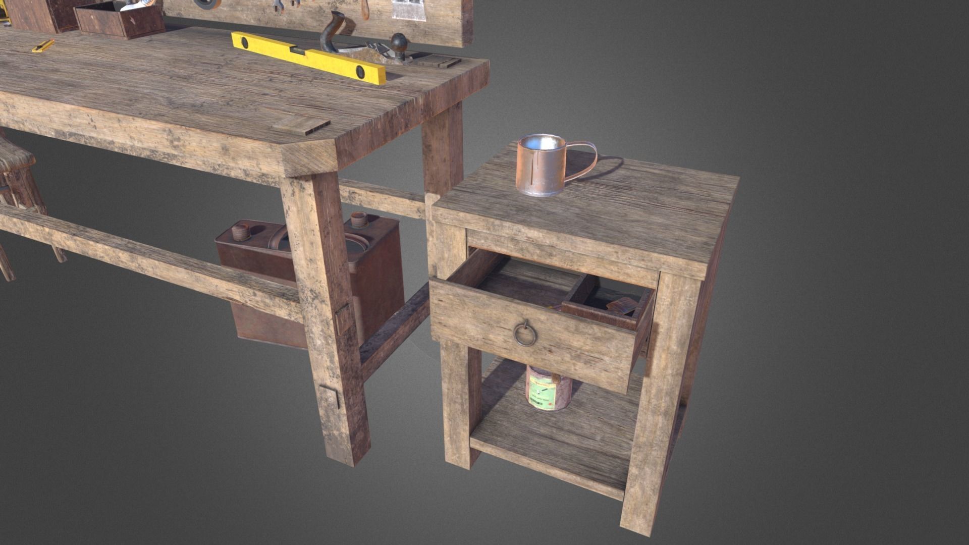 3D model Workbench With Tools VR / AR / low-poly | CGTrader