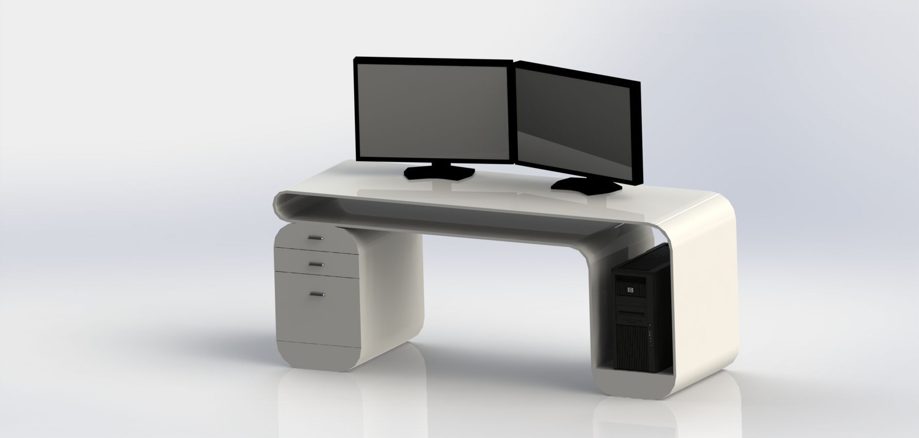Future desk free 3D model | CGTrader