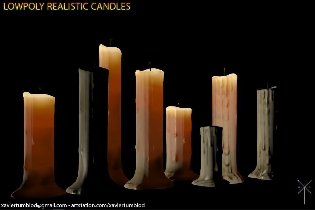 3D model Lowpoly Candle VR / AR / low-poly | CGTrader