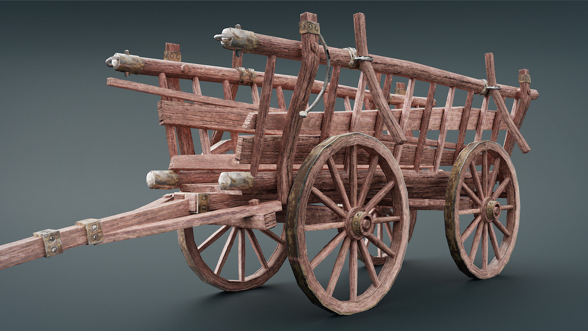 Medieval Cart low 3D model game-ready | CGTrader