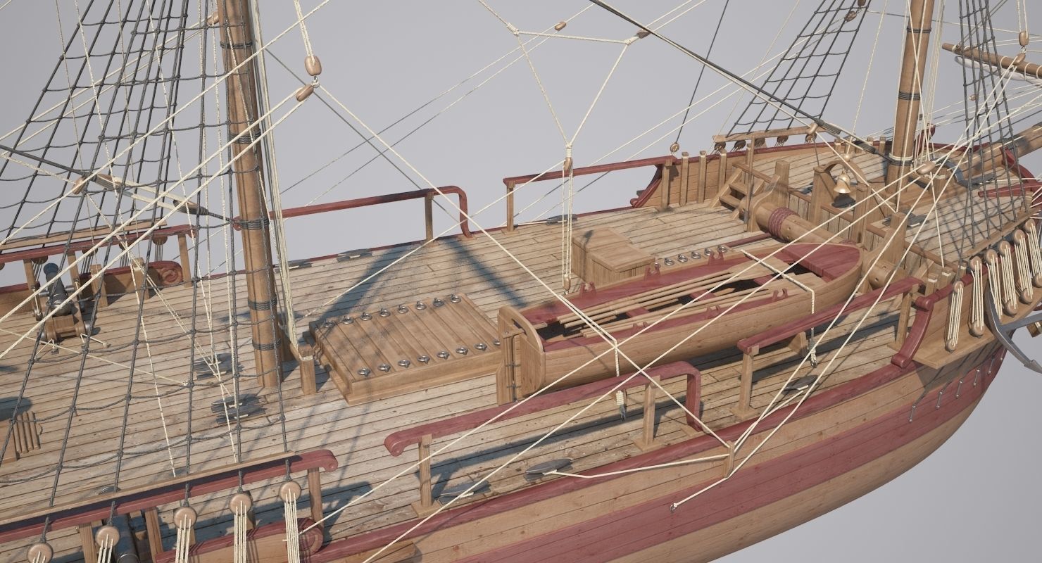 Dutch Galiot 3D model | CGTrader