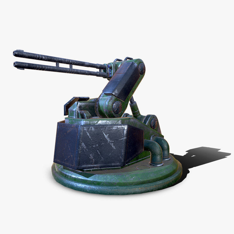 Low Poly Turret 3d Asset Cgtrader