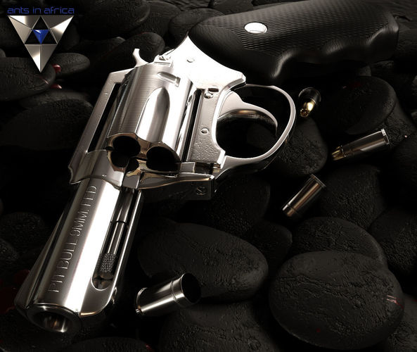 Revolver Pitt bull 9mm 3D model animated rigged | CGTrader