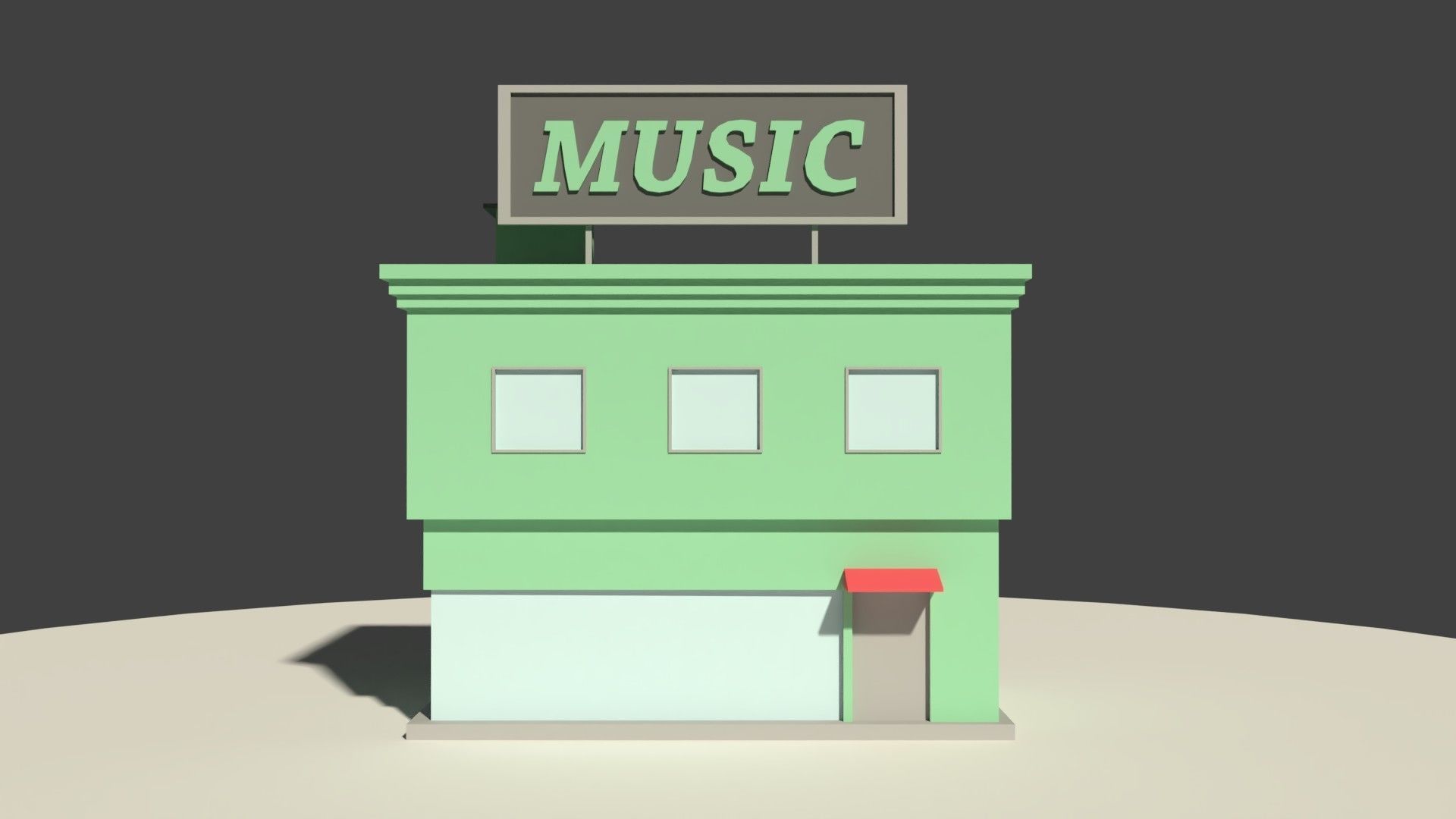 3D model Low Poly Music Store VR / AR / low-poly | CGTrader