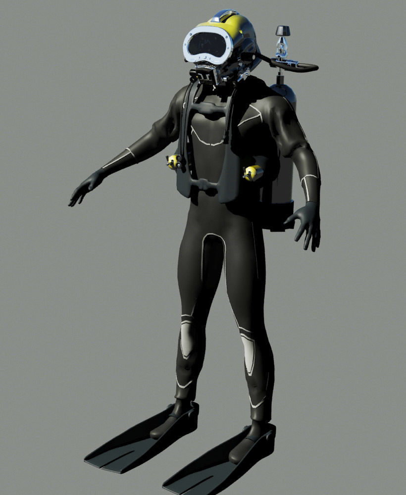 Scuba Diver Pro 3D model | CGTrader