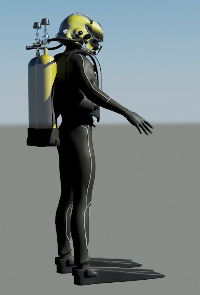 Scuba Diver Pro 3D model | CGTrader