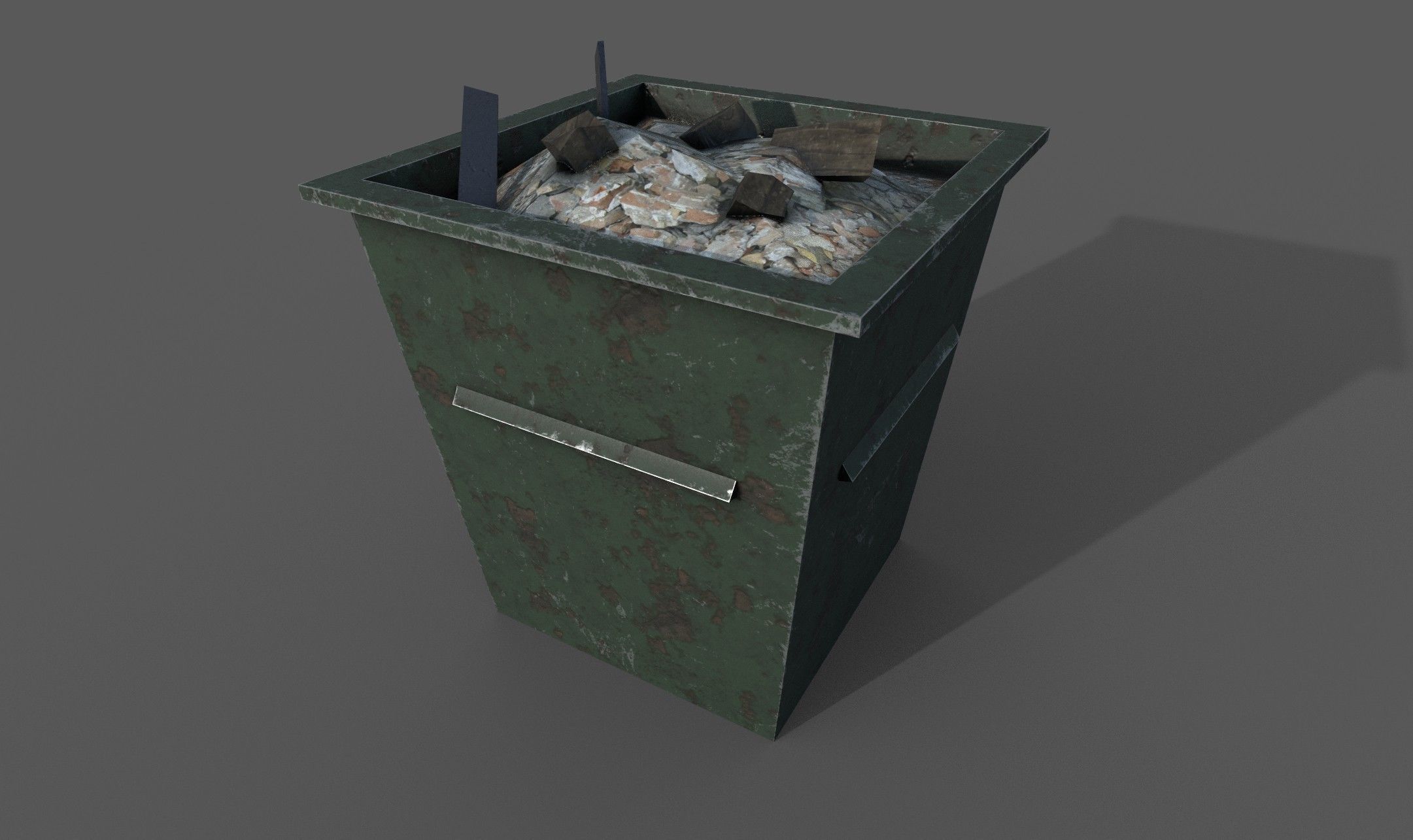 3D model Garbage scrap containers - PBR - lowpoly - set of 6 VR / AR ...