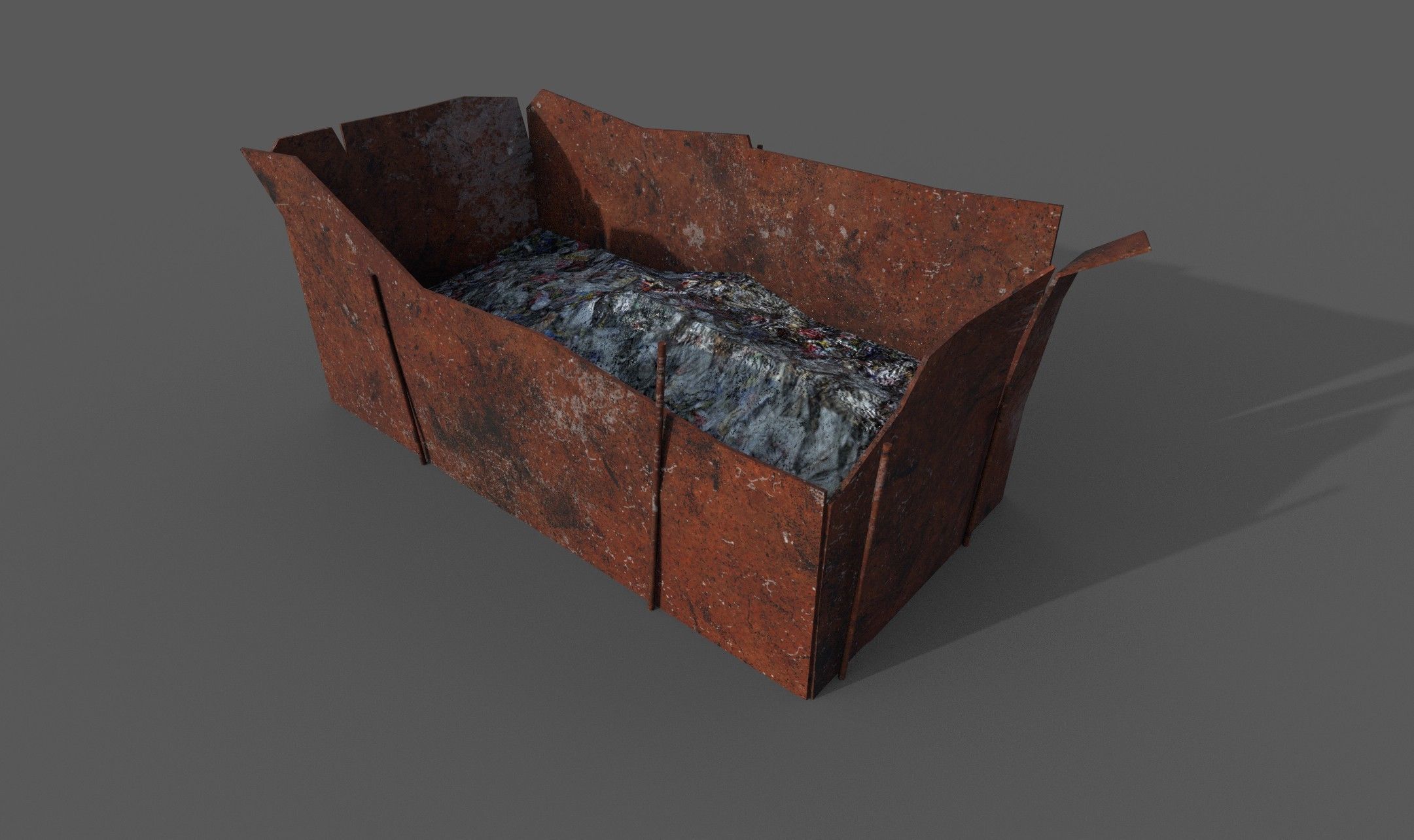 3D model Garbage scrap containers - PBR - lowpoly - set of 6 VR / AR ...