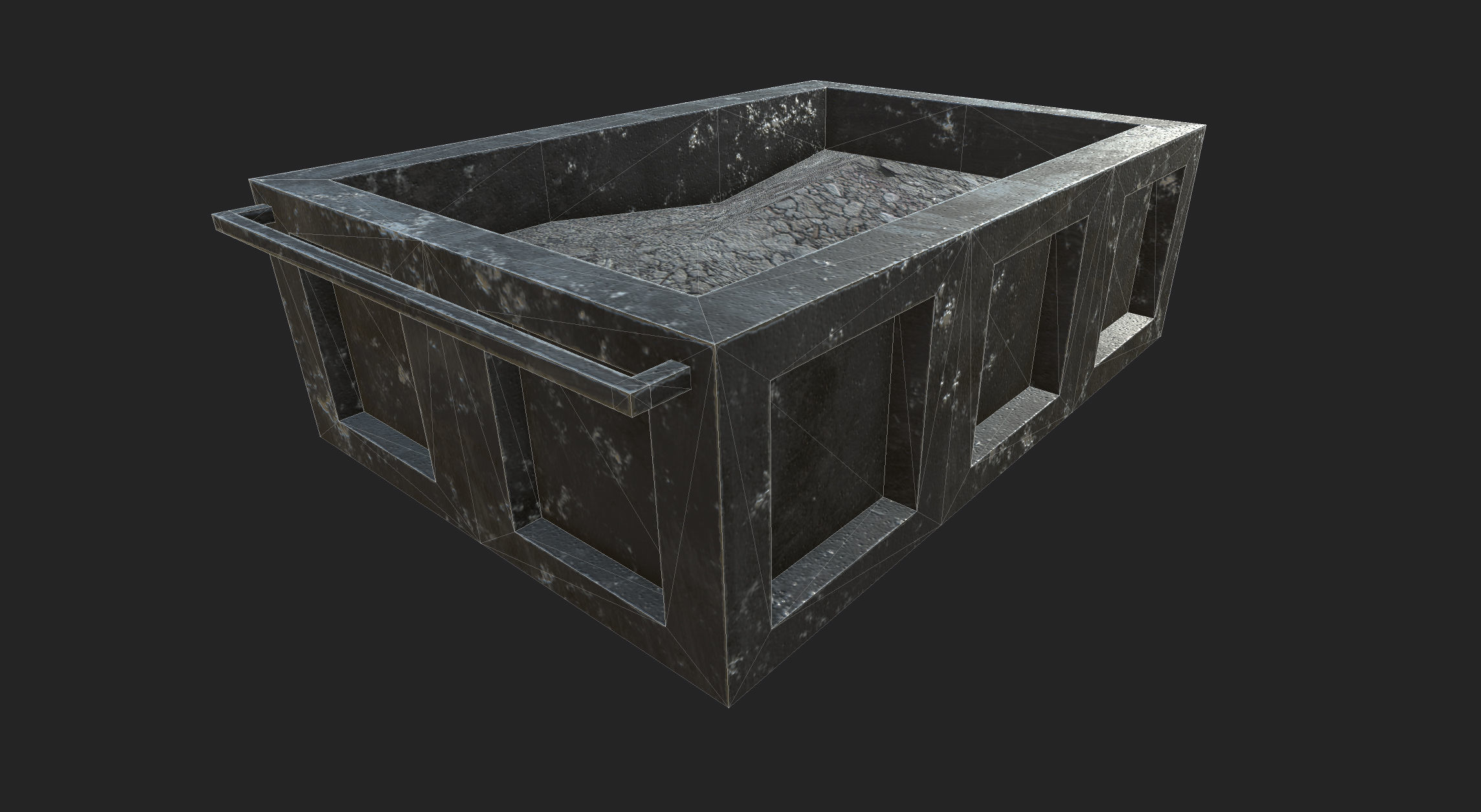 3D model Garbage scrap containers - PBR - lowpoly - set of 6 VR / AR ...