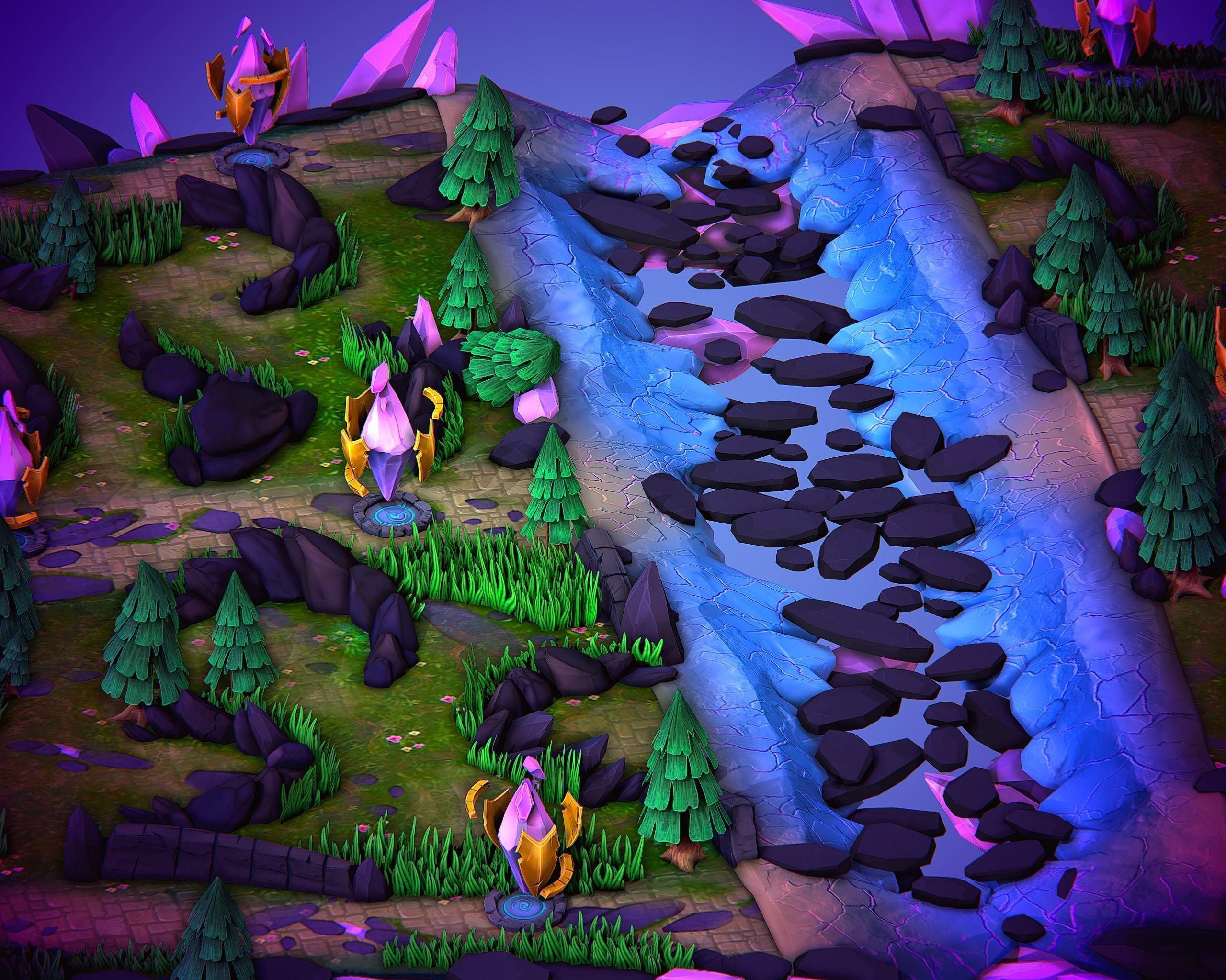 3D model Moba map Huge pack of assets and the map VR / AR / low-poly ...