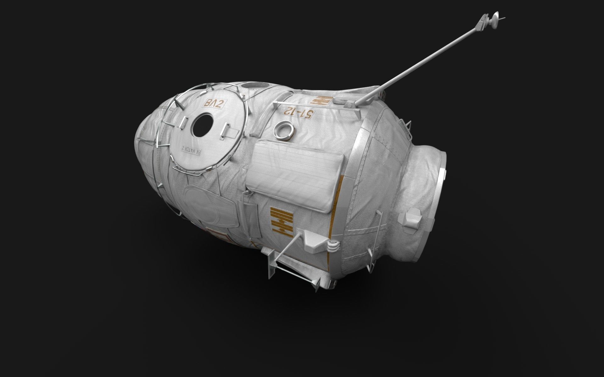 Docking Compartment PIRS Module on International Space Station 3D model ...
