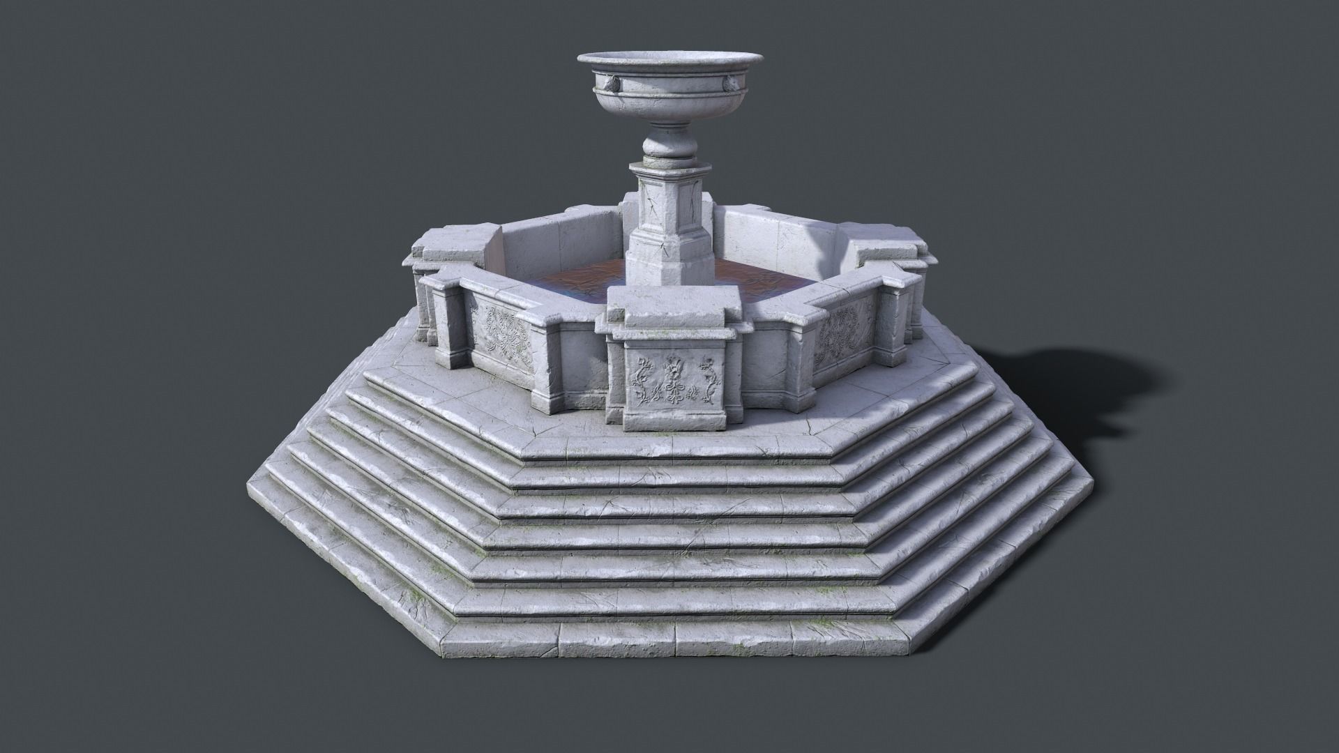 3D model Low-poly Fountain with wolf Heads VR / AR / low-poly | CGTrader
