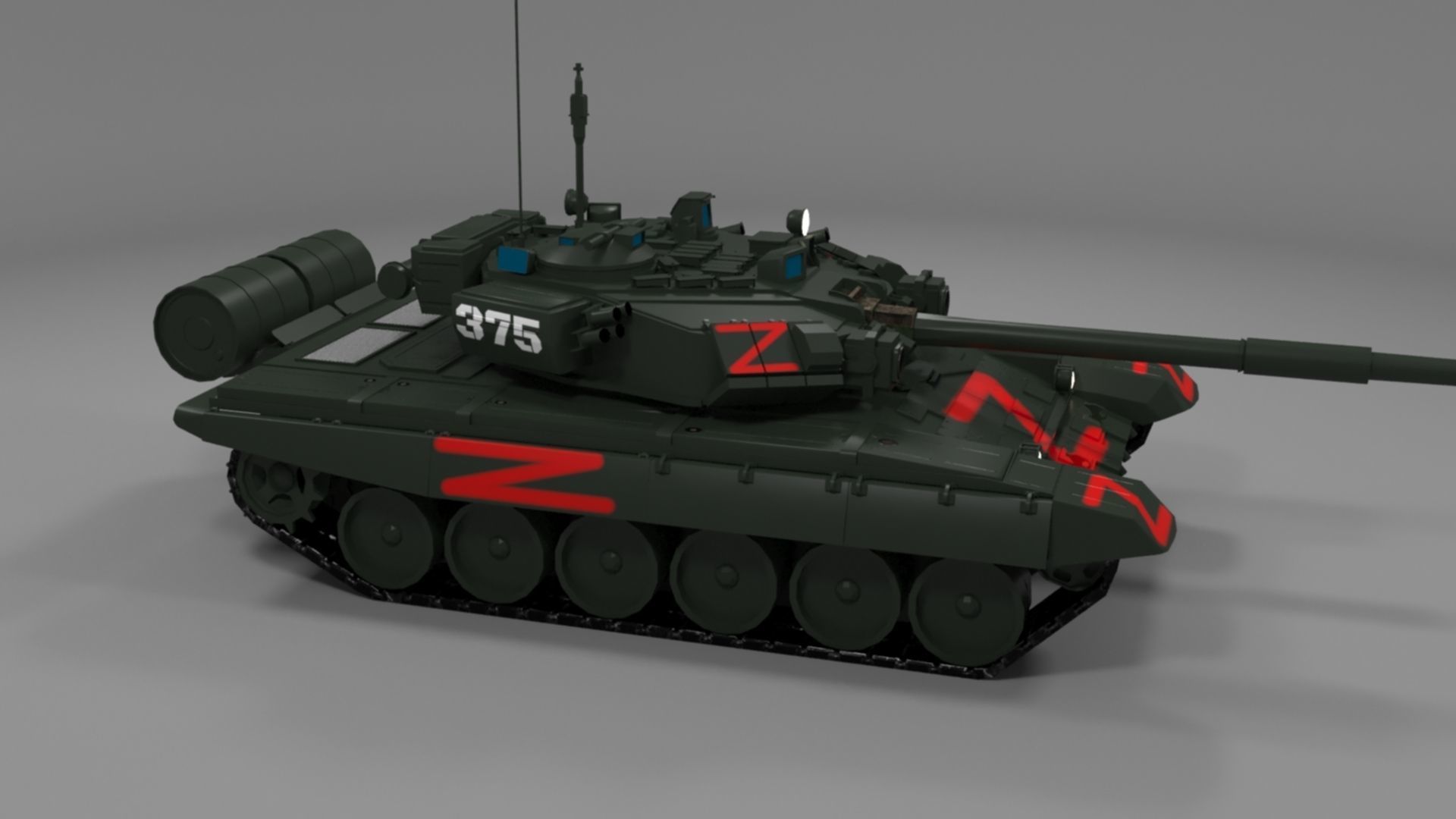 3D model Wagner PMC T90A Main Battle Tank with Iconic Red Z Marking VR / AR / low-poly | CGTrader