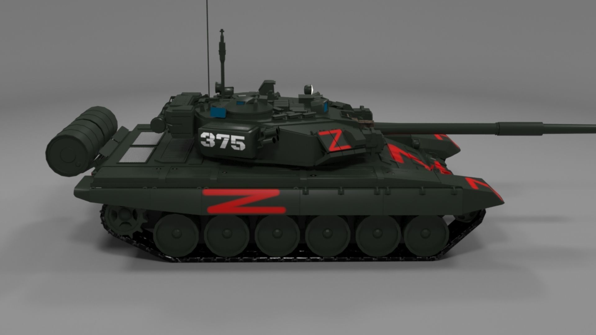 3D model Wagner PMC T90A Main Battle Tank with Iconic Red Z Marking VR / AR / low-poly | CGTrader