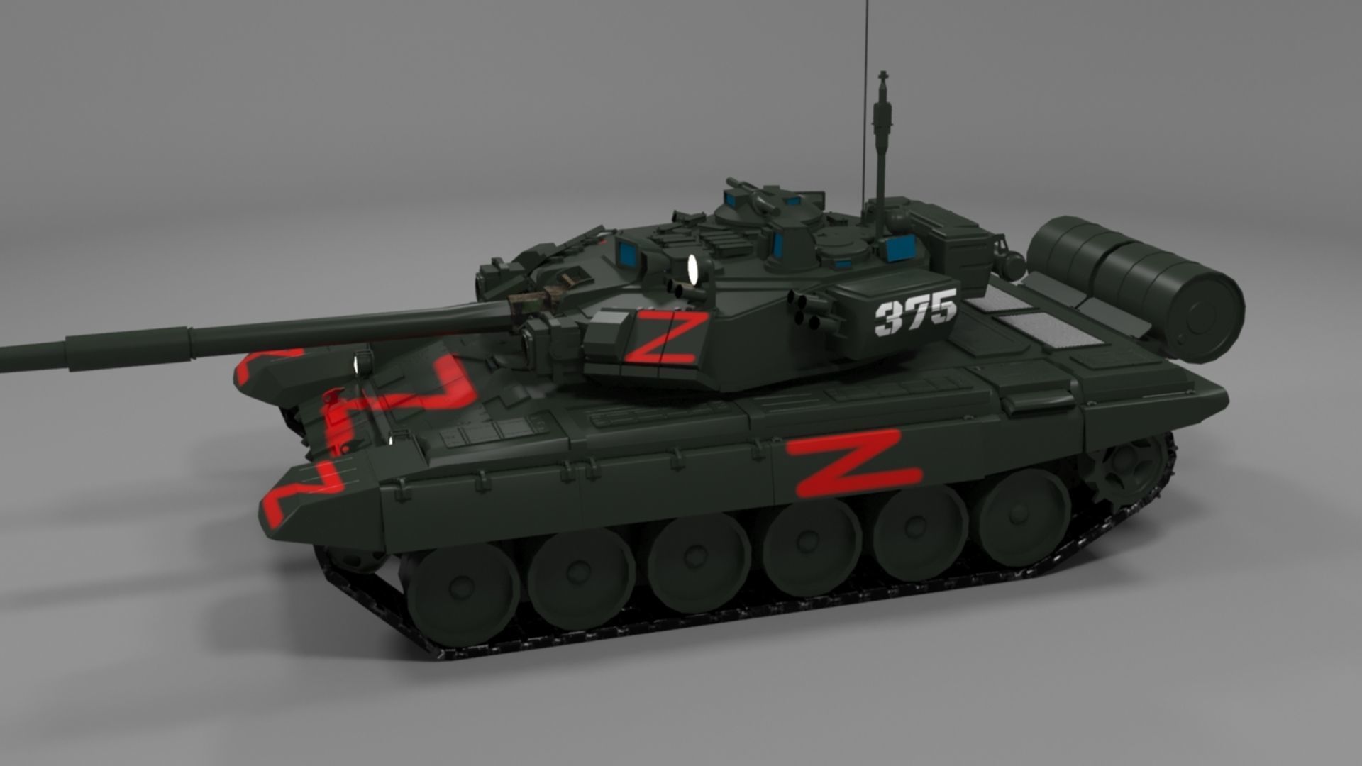 3D model Wagner PMC T90A Main Battle Tank with Iconic Red Z Marking VR / AR / low-poly | CGTrader