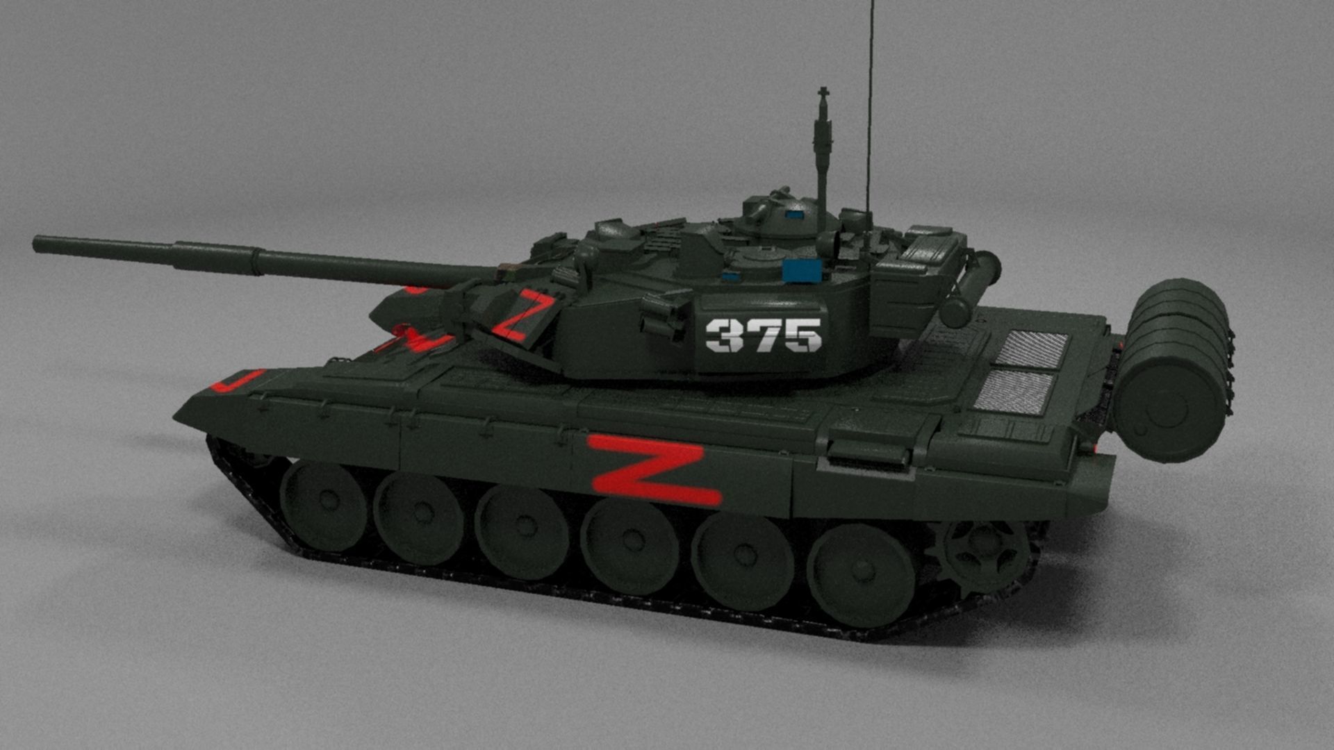 3D model Wagner PMC T90A Main Battle Tank with Iconic Red Z Marking VR ...