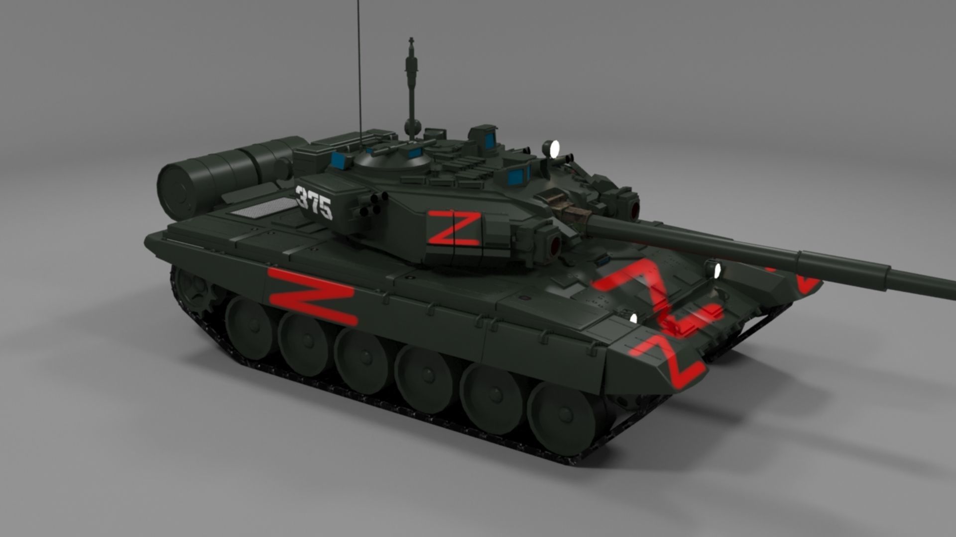 3D model Wagner PMC T90A Main Battle Tank with Iconic Red Z Marking VR / AR / low-poly | CGTrader