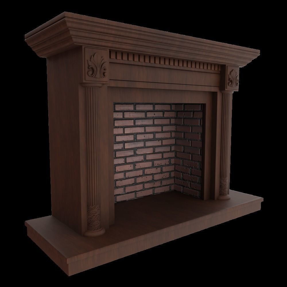 3d Model Vr Ar Ready Fireplace Portal Heritage Leaf