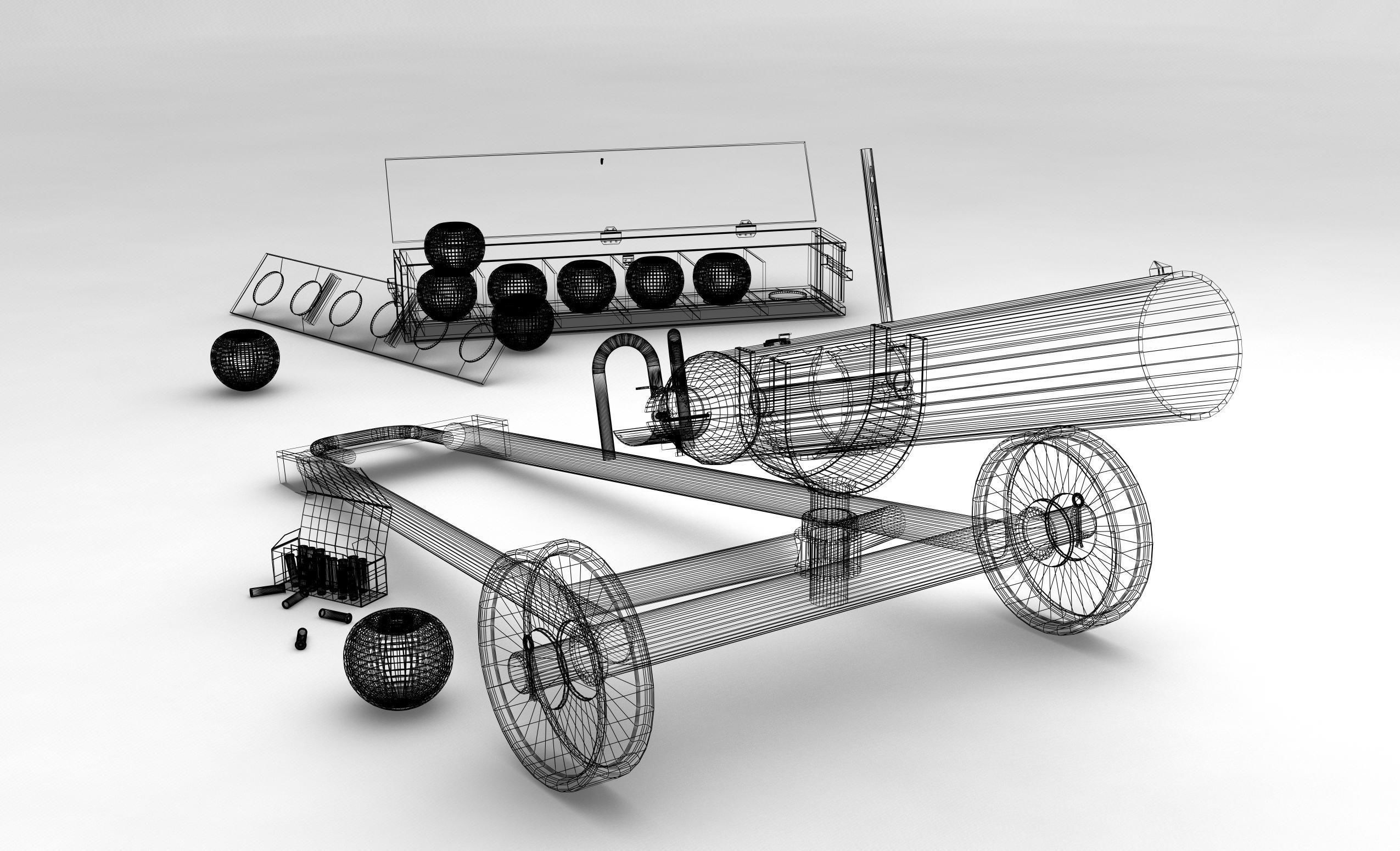 Russian 125mm Ampulomet Cannon 1941 3D model | CGTrader