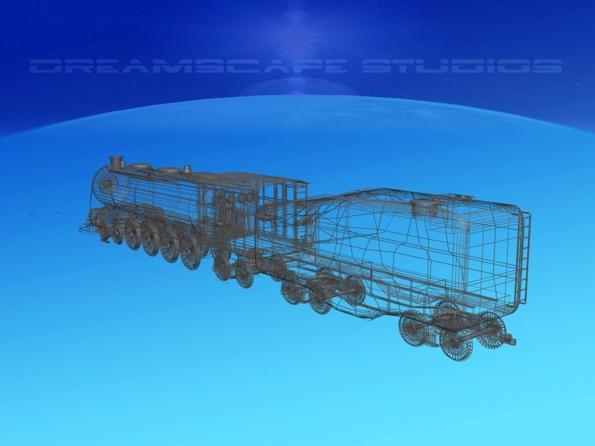 RR 2-8-4 Steam Locomotive 3D model rigged | CGTrader