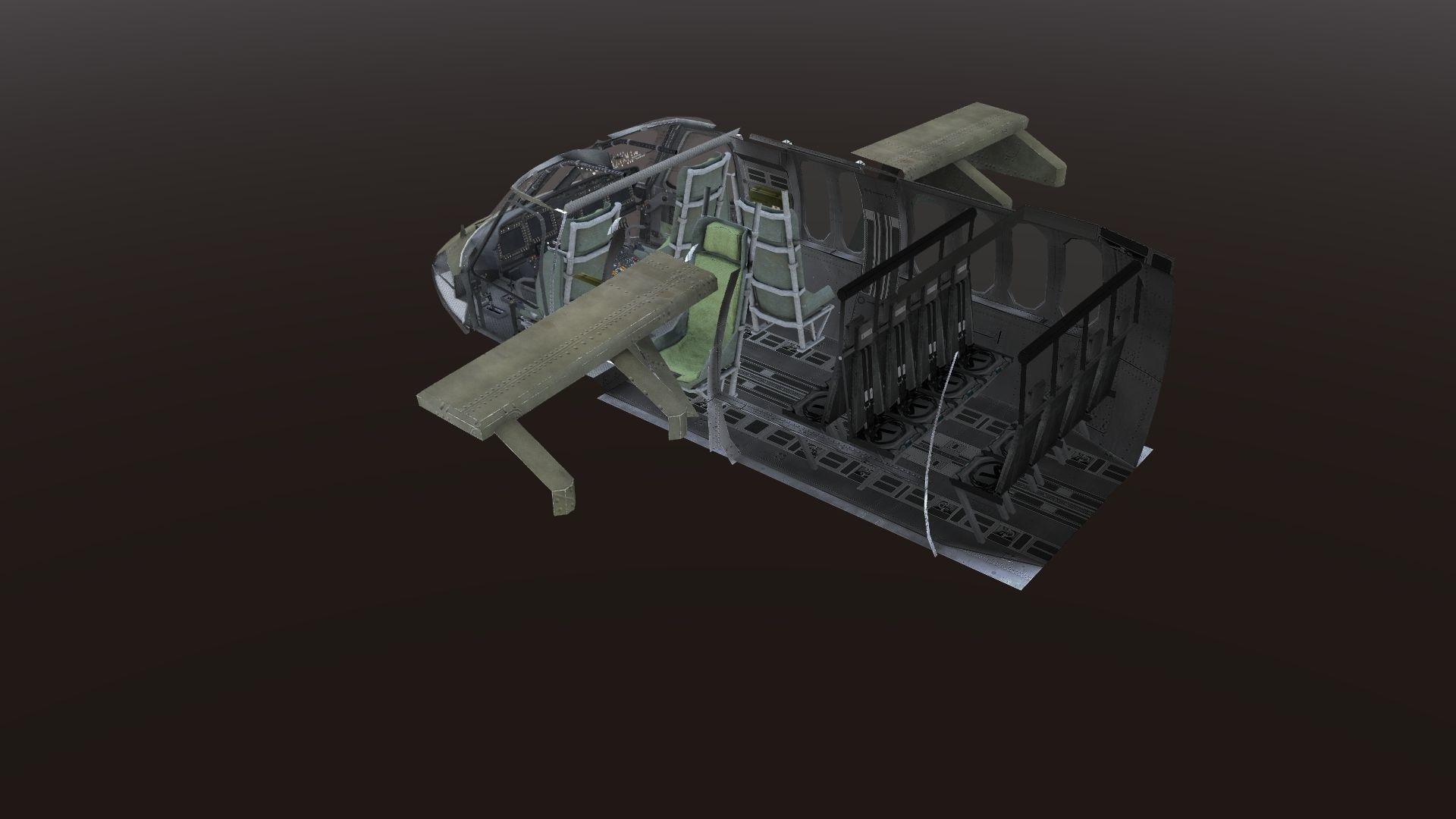 3D model UH-60 Blackhawk Helicopter Cockpit VR / AR / low-poly | CGTrader