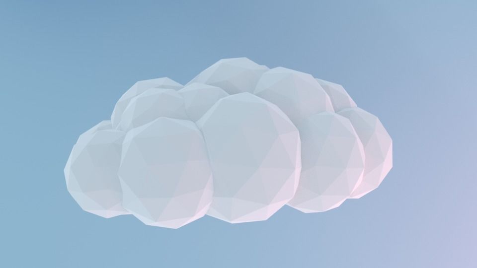 Low-poly cloud free 3D model 3D printable | CGTrader