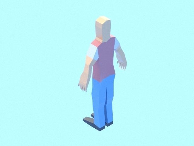 Very low poly male character free VR / AR / low-poly 3D model rigged ...
