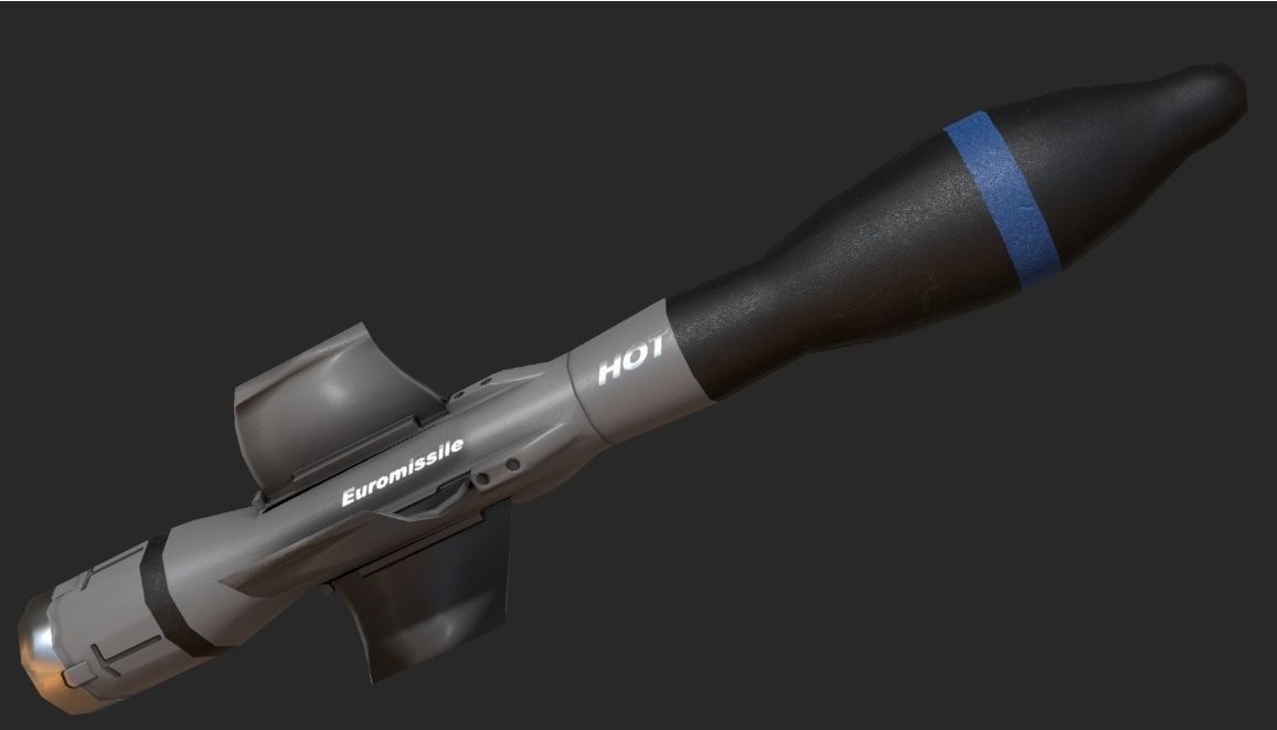 3D model HOT 3 missile VR / AR / low-poly | CGTrader