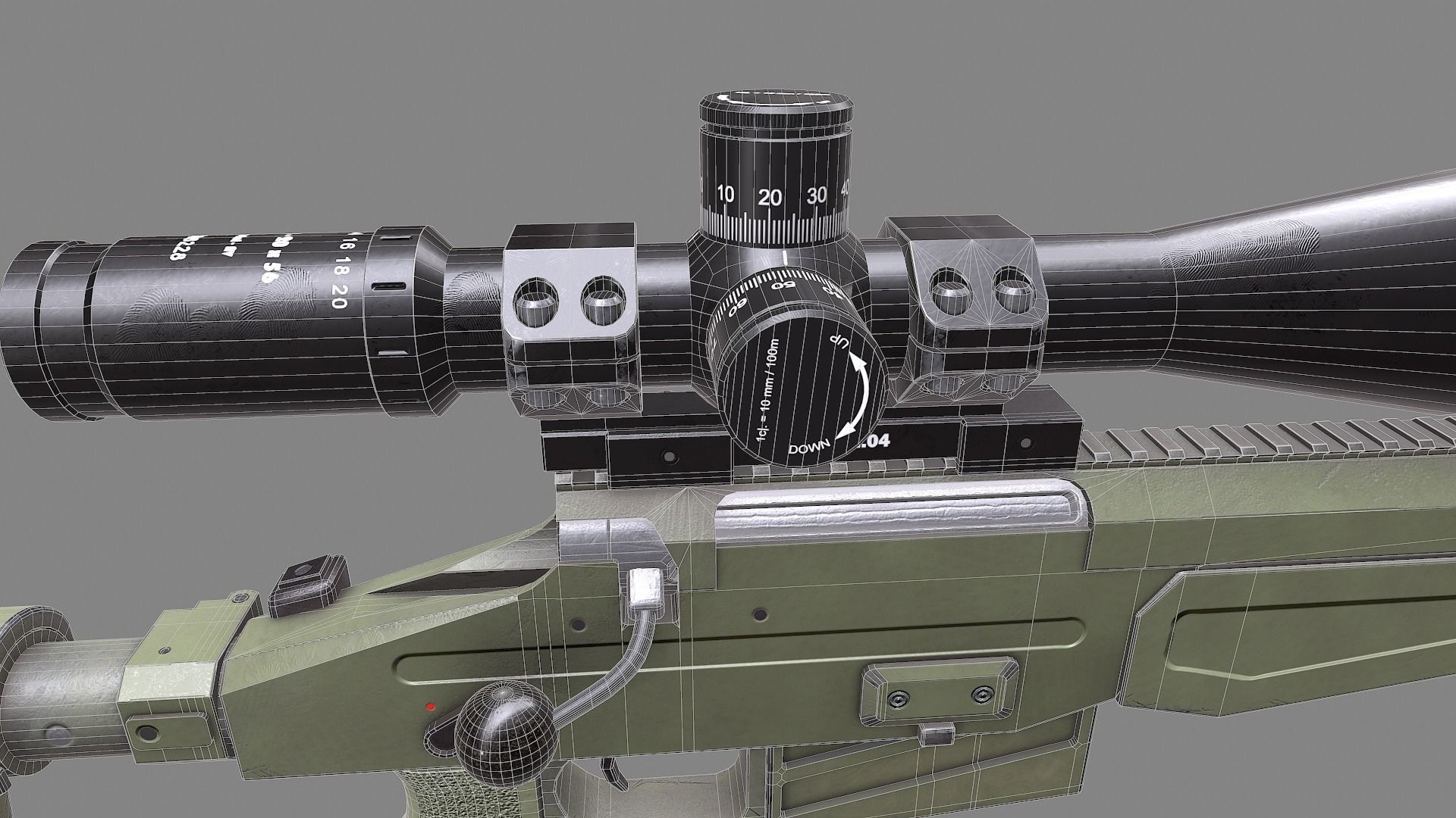 3D model VSV-338 new russian military sniper rifle 4k VR / AR / low ...