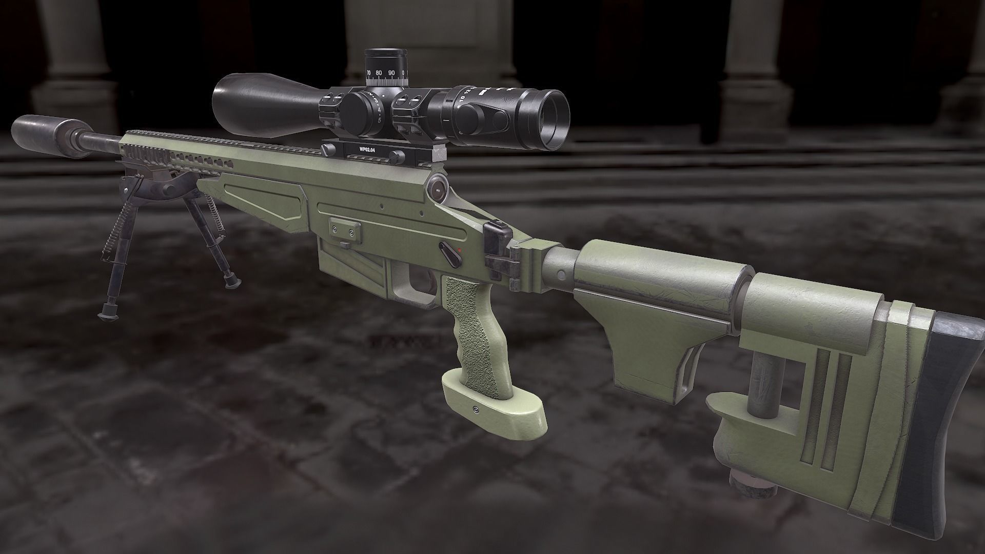 3D model VSV-338 new russian military sniper rifle 4k VR / AR / low ...