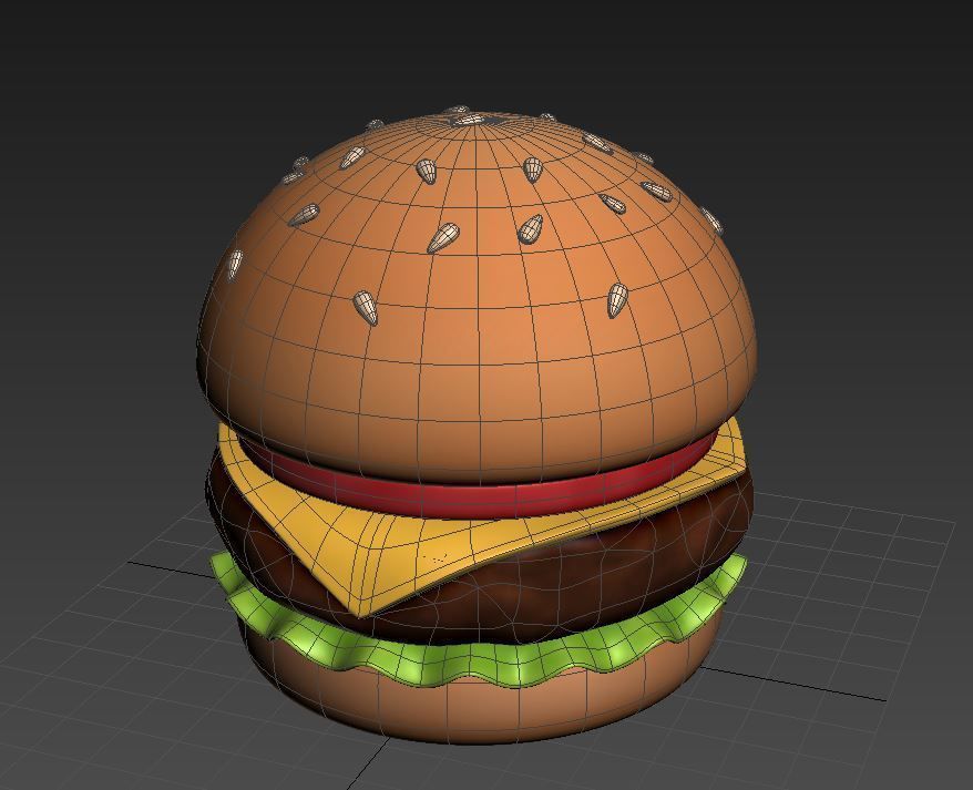 Cartoon Burger 3D model | CGTrader