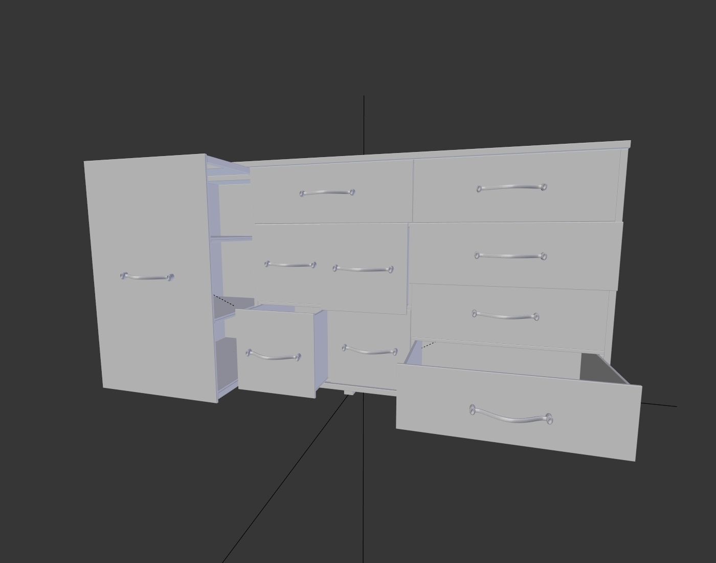 Dark Cabinet 3D model rigged | CGTrader