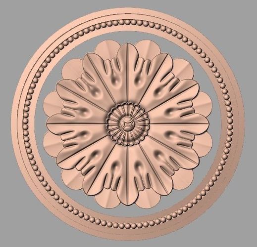 Furniture decoration round flower 3D STL model for CNC E894 3D model ...