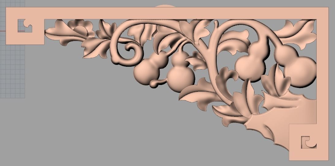Furniture decorative corner flower 3D STL model for CNC E870 3D model ...
