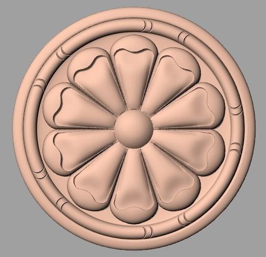 Furniture decoration round flower 3D STL model for CNC E946 3D model ...