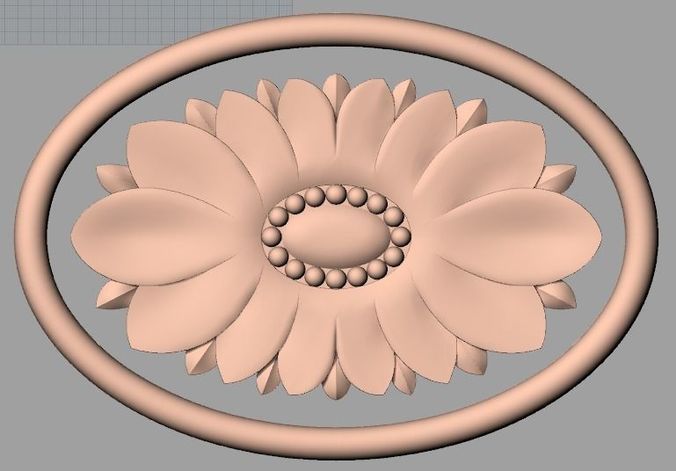 Furniture decoration round flower 3D STL model for CNC E944 3D model ...