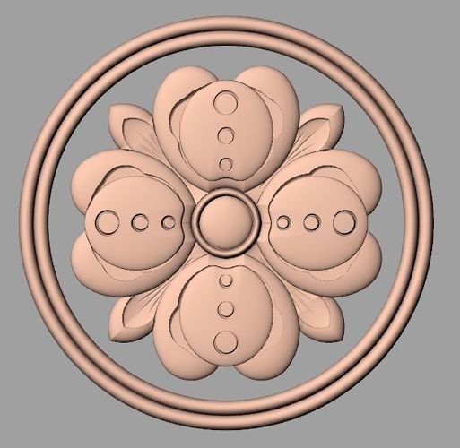 Furniture decoration round flower 3D STL model for CNC E936 3D model ...
