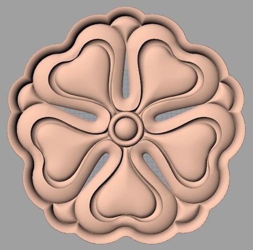 Furniture decoration round flower 3D STL model for CNC E904 3D model ...
