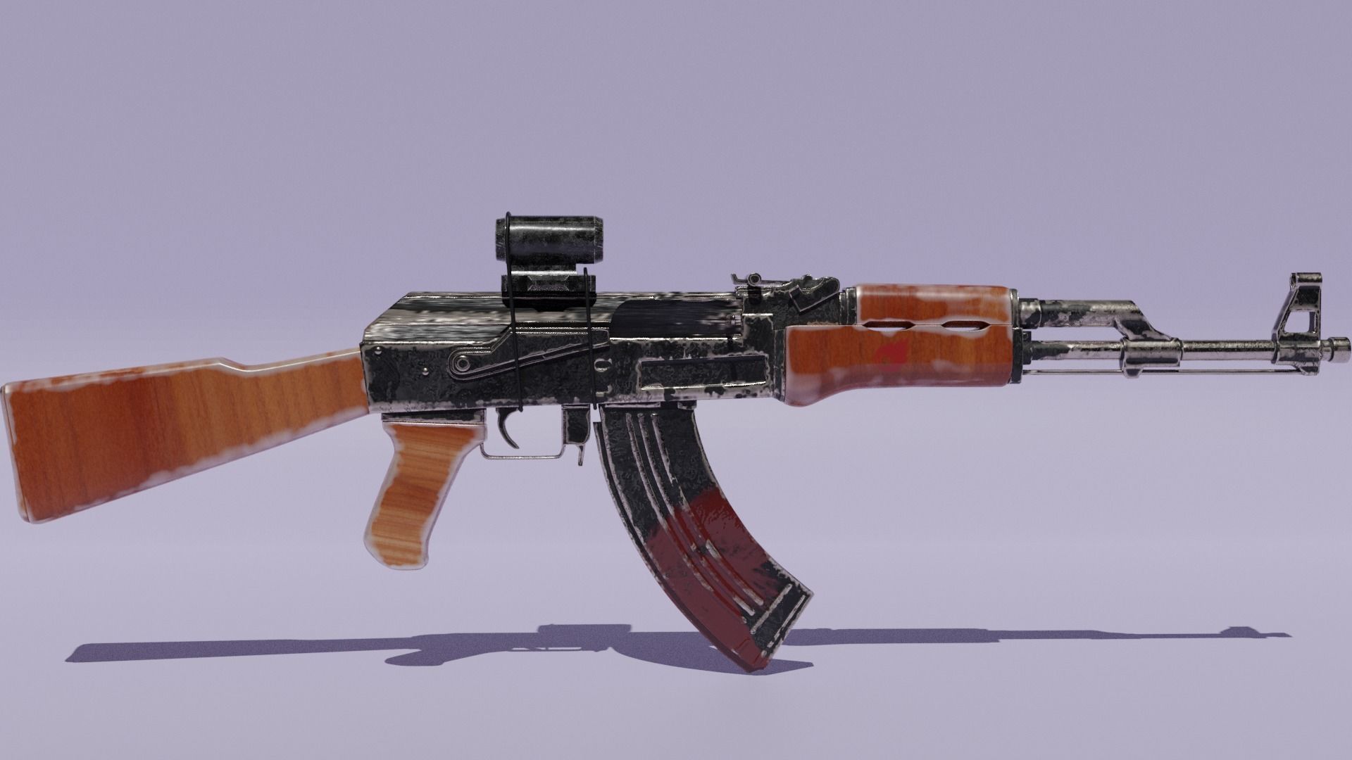 old AK47 WITH SCOPE free 3D model | CGTrader