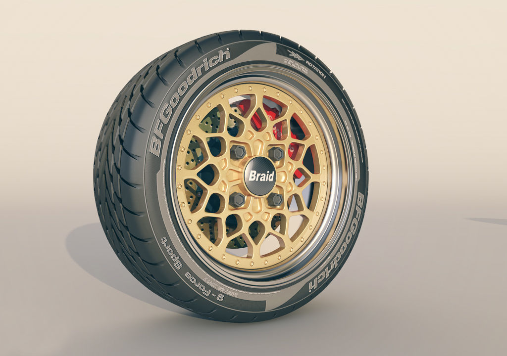Braid 4RC wheel set - front and rear 3D model | CGTrader
