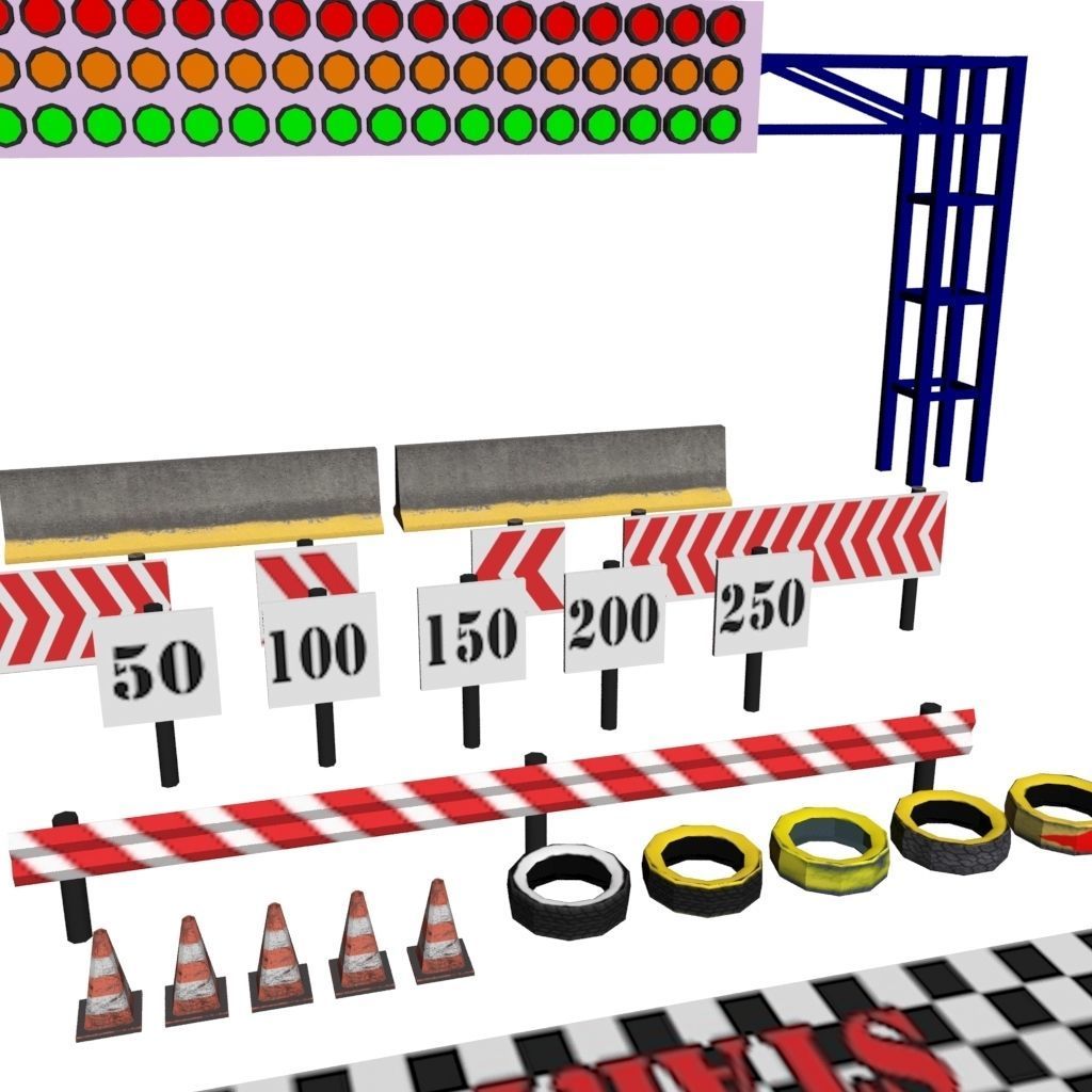 3D model Race Track Asset Pack LOW POLY VR / AR / low-poly | CGTrader