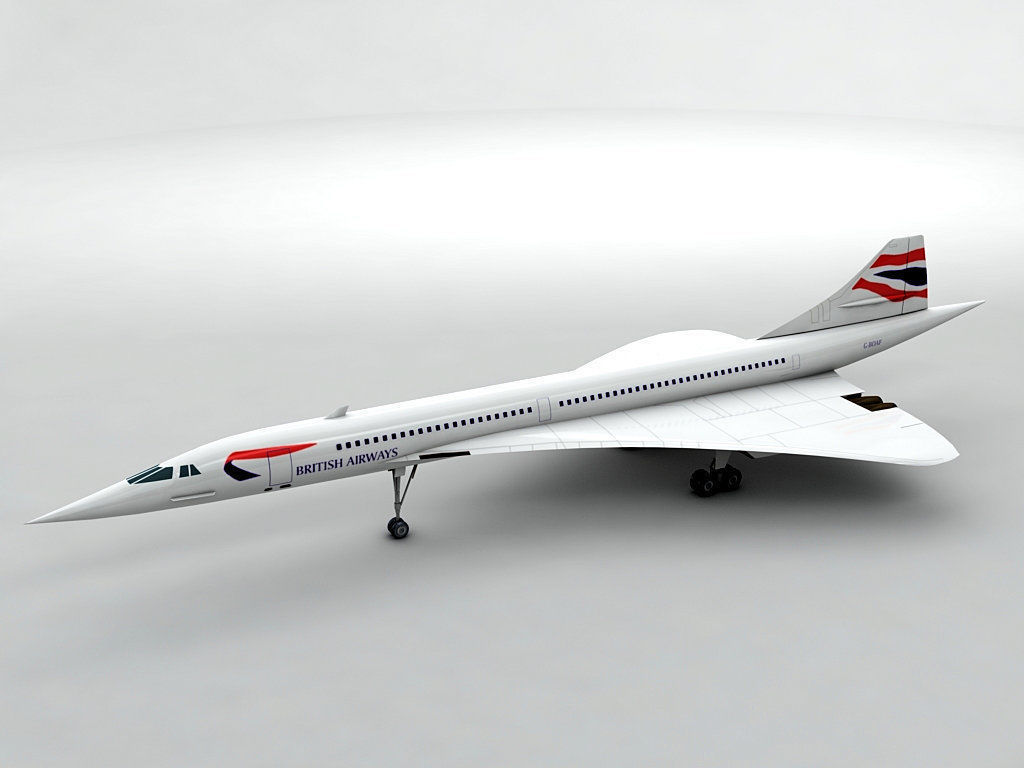 3D model Concorde Jet - British Airways VR / AR / low-poly | CGTrader
