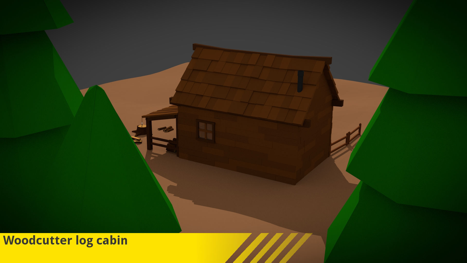 3D model Woodcutter log cabin VR / AR / low-poly | CGTrader