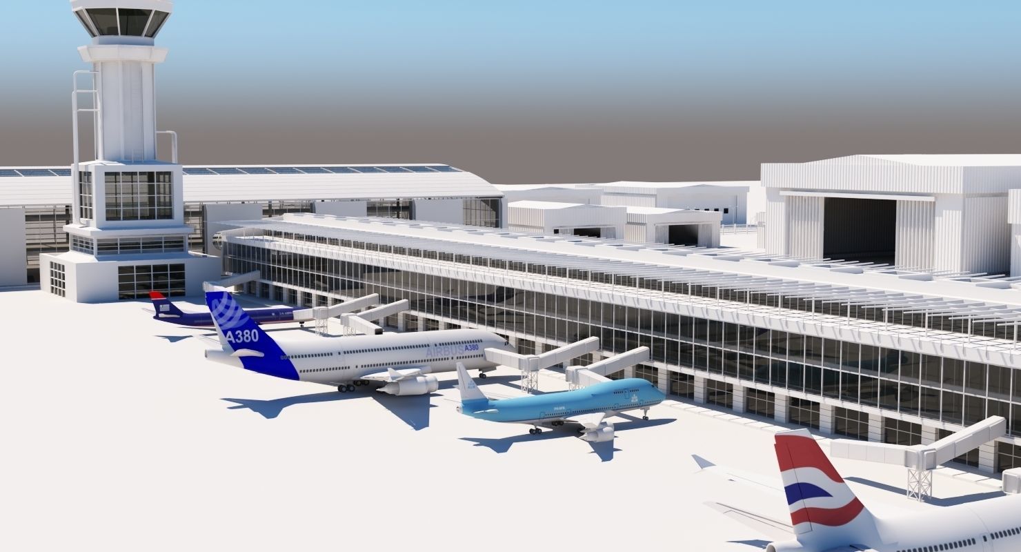 Airport Buildings Layout 3D model | CGTrader