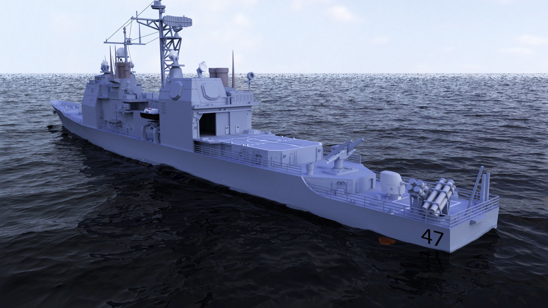 Class Cruiser CG47 USS Ticonderoga 3D model | CGTrader