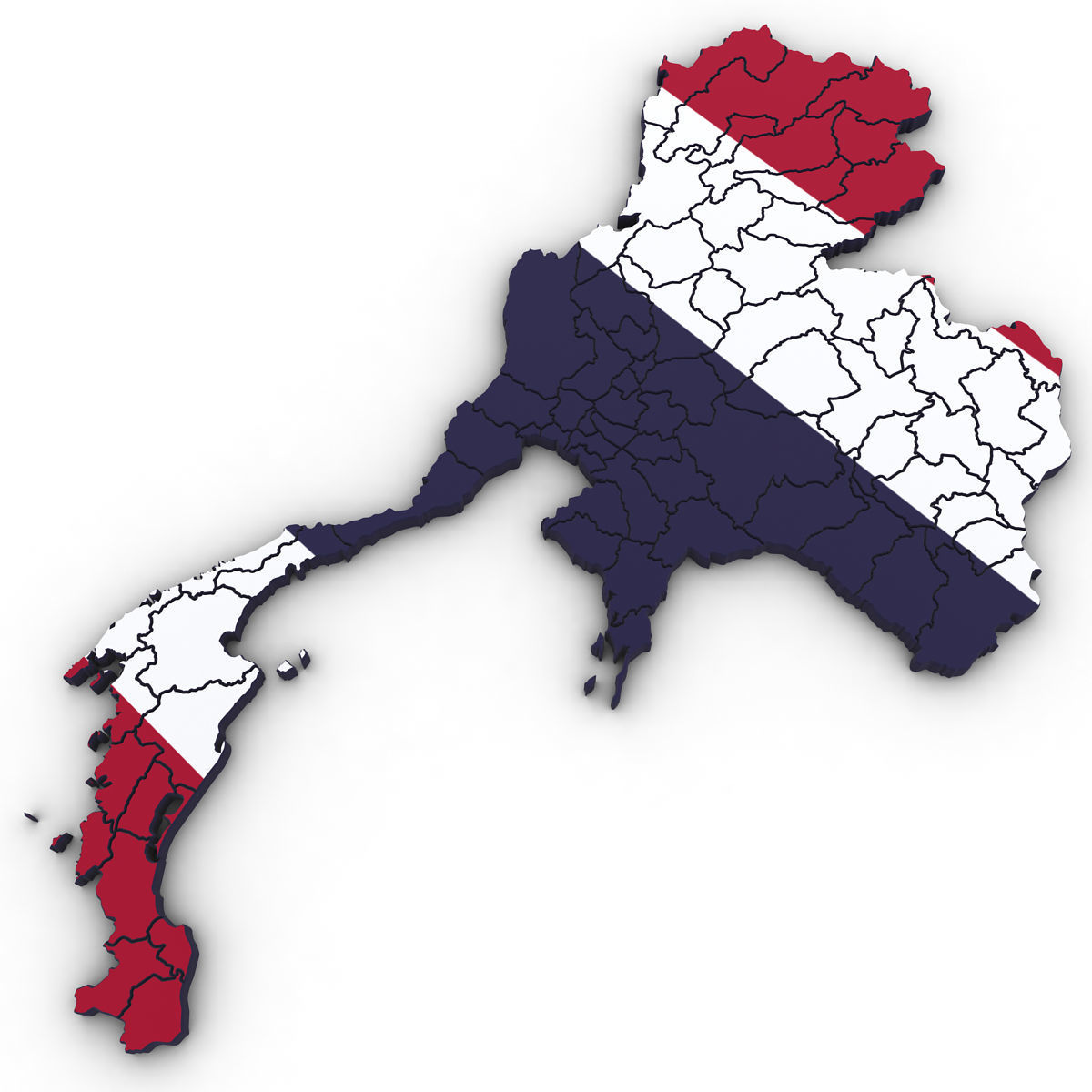 3d Political Map of Thailand 3D model | CGTrader