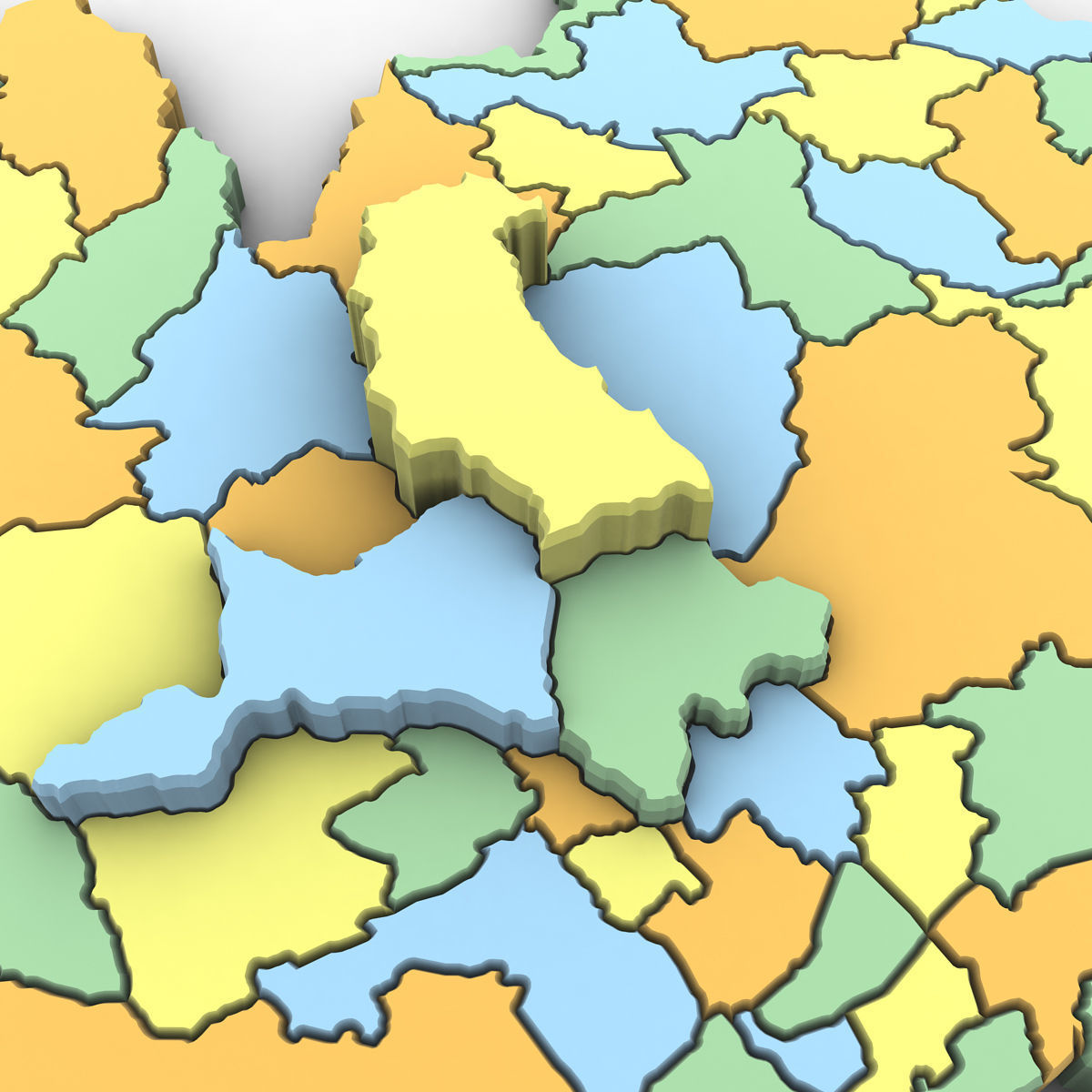 3d Political Map of Thailand 3D model | CGTrader