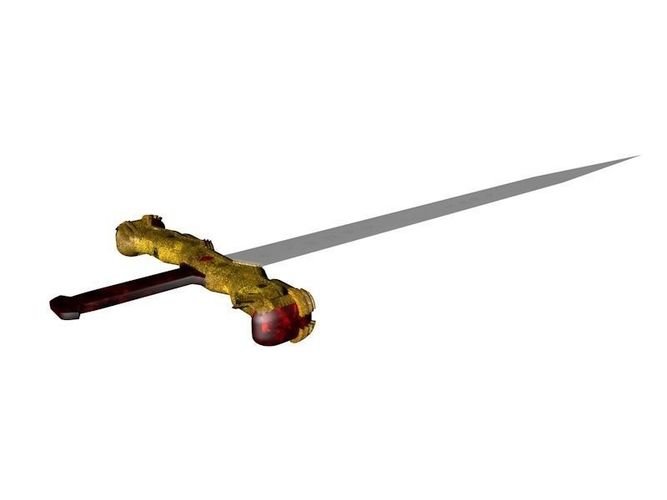 Gold Covered Sword free VR / AR / low-poly 3D model | CGTrader
