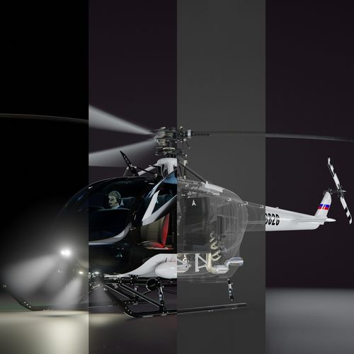 High quality and fully detailed Helicopter in 4 variations 3D model ...