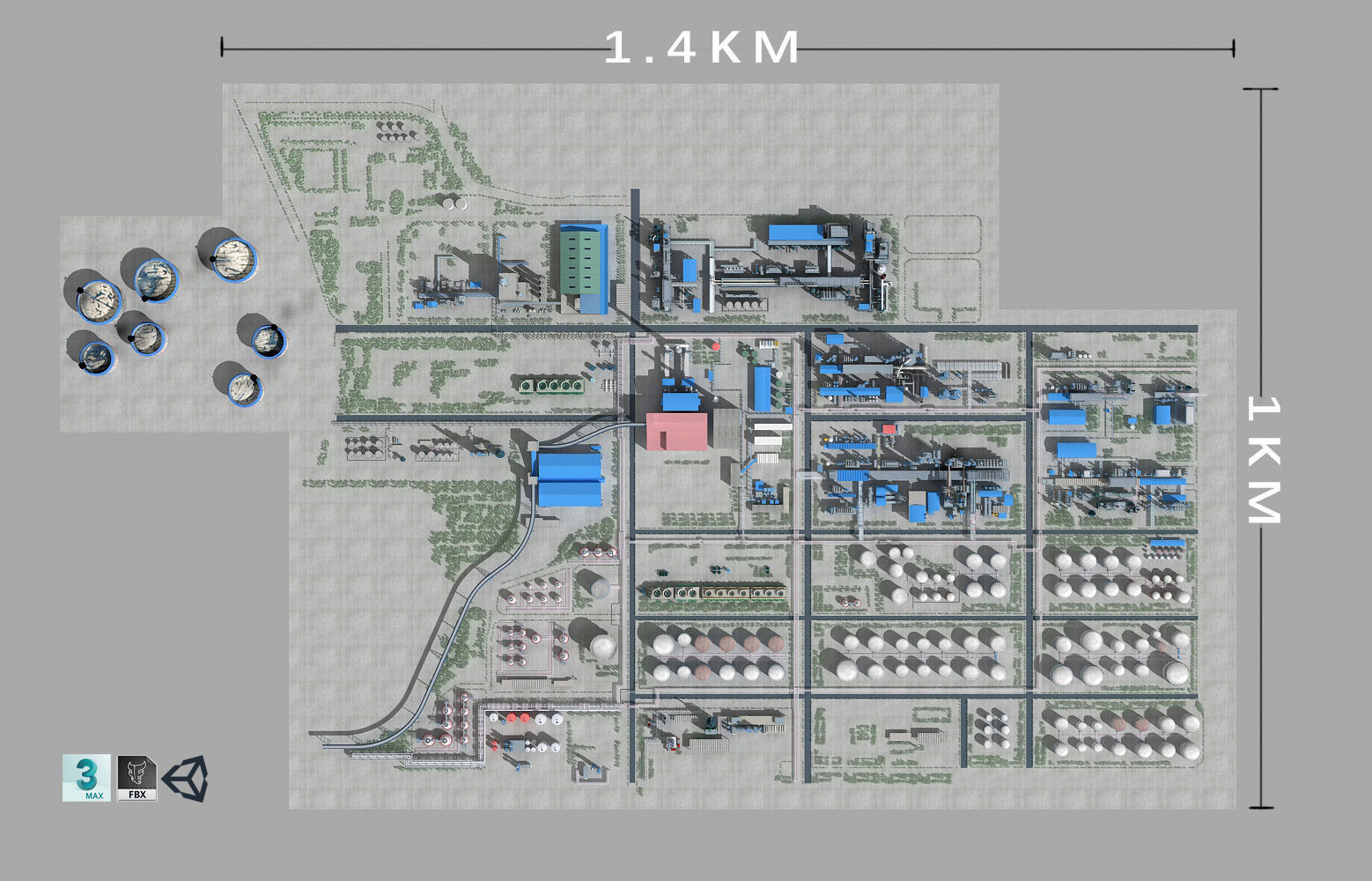 3D model Refinery oil VR / AR / low-poly | CGTrader